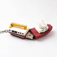 China 3D Boat Shapes PVC Customized USB Flash Drives 128GB H2 Testing for sale