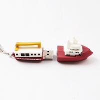 China 3D Boat Shapes PVC Customized USB Flash Drives 128GB H2 Testing for sale