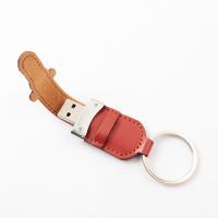 China PU Cover And Leather Usb Stick With Metal Ring 2.0 Portable 64GB 128GB 30MB/S for sale