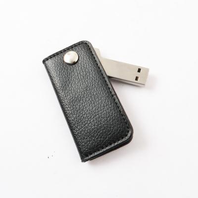 China Portable Leather Cover Key Metal Usb Flash Drive  64GB 128GB 30MB/S for sale