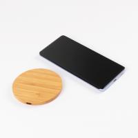 China Circular Shapes Multifunction Wireless Charger 15w Bamboo Material for sale