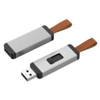 China ODM Leather Usb Flash Drive Print Logo 4G 20MB/S Reading Speed Aluminum Usb Flash Drive for sale