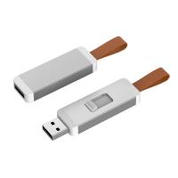 China ODM Leather Usb Flash Drive Print Logo 4G 20MB/S Reading Speed Aluminum Usb Flash Drive for sale