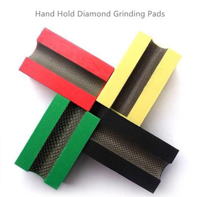 China 20mm Diamond Hand Polishing Pads for Ceramics Stone Glass 90x55mm Electroplated for sale