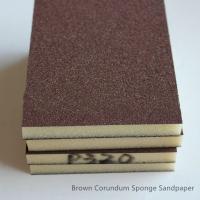 China Two Sides Sponge Sanding Pads Brown Corundum Wood Polishing for sale