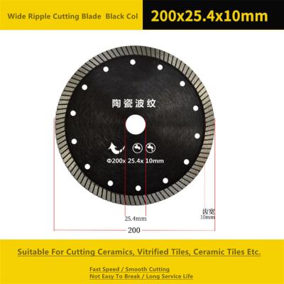China 200mm Diamond Cut Circular Saw Blade Black Turbo Rim for Granite Marble Ceramic Cutting for sale