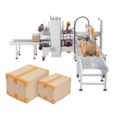 China LWT Packaging Line Automatic Side Top And Bottom Carton Box Case Taper Sealer Machine For Small Box for sale