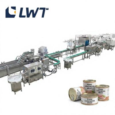 China 220V/380V Pork Luncheon Meat Canned Food Production Line Automatic Filling Sealing Retort Sterilization System for sale