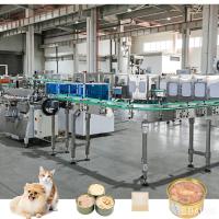 China 380V Fully Automatic Canned Cat Food Production Line with 304 Stainless Steel and PLC Control for 50-200 cans/min for sale