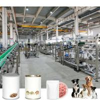 China 380V Fully Automatic Canned Cat Food Production Line with 304 Stainless Steel and PLC Control for 50-200 cans/min for sale