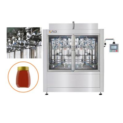 China Automatic Anti Dripping Piston Type Fruit Jam Syrup Filling Machine With Heating And Mixing Function for sale