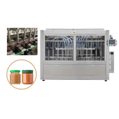 China Npack Automatic Multi Head Liquid Food Thick Paste peanut butter jar filling machine for sale