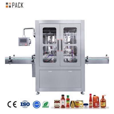 China Automatic piston pump Hot Sauce Paste Jars Viscous Food Filling Machine for sale