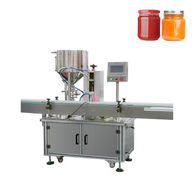China Npack Automatic Servo Motor Piston Hot Sauce Bottle Liquid Filling Machine with Mixer for sale