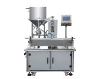 China Npack Automatic Servo Motor Piston Hot Sauce Bottle Liquid Filling Machine with Mixer for sale