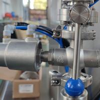 China Npack Automatic Servo Motor Piston Hot Sauce Bottle Liquid Filling Machine with Mixer for sale