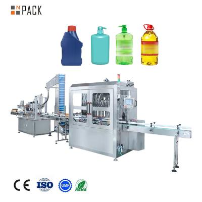 China Automatic 100ml-5000ml Piston Pump Daily Chemical Filling Line Solution For Bottle for sale