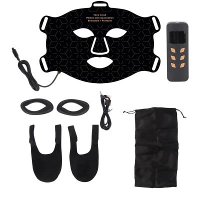 China Silicone Red Light Therapy Mask with 110 LED Lights and 7 Color Options - 640nm Red Wavelength, 46 mW/cm² Irradiance for sale