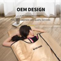 China Gold Far Infrared Sauna Blanket 3 Zone 600W with 180 Bian Stones for Home Wellness Therapy 25-80°C for sale