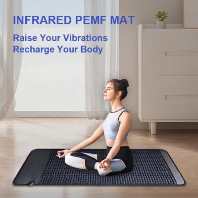 China Blue Embroidery 190x80cm PEMF Mat with White and Black Crystals for Gyms for sale