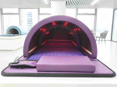 China Purple Germanium Stone Light Therapy Sauna Pod with 24 Photon Lights, 1200W Power, 25-90°C Temperature Range for sale
