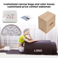 China Custom Logo PU Leather Pine Wood Frame Far-Infrared Sauna Dome with 180 Energy Stones and 8-14 Micron Heating for sale