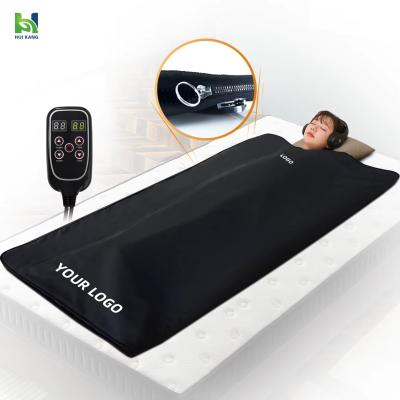 China Huikang 600W Portable Far Infrared Sauna Blanket 180x180cm Home Use Skin Tightening Anti-Puffiness for sale
