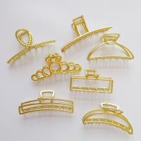 China Rose Gold Geometric Hair Claw Clip 12x6x5cm Big Metal Hair Holder for Long Hair for sale
