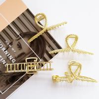 China Rose Gold Geometric Hair Claw Clip 12x6x5cm Big Metal Hair Holder for Long Hair for sale