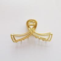 China Rose Gold Geometric Hair Claw Clip 12x6x5cm Big Metal Hair Holder for Long Hair for sale