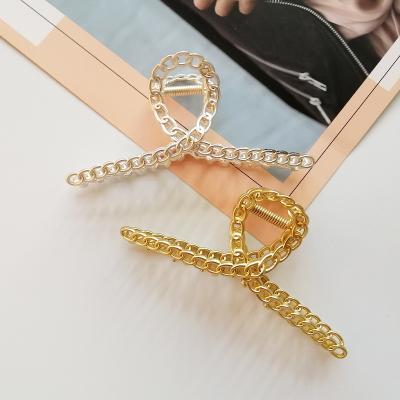 China Large Metal Butterfly Hair Claw Clip Gold Fashion Adult Grab Clip 11.5x4x5cm for sale