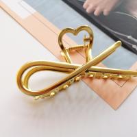 China Wholesale Fashion Fish Bone Shape Hair Claw Clip Alloy 11.5cm 51g Women Gold Metal Shark Hair Grips for sale