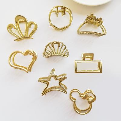 China Decorative Alloy Hair Claw Clip Set 4.5cm for Thick Curly Hair Geometric Design for sale