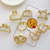 China Decorative Alloy Hair Claw Clip Set 4.5cm for Thick Curly Hair Geometric Design for sale