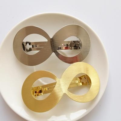 China French Retro Metal Spring Hair Clip Rectangle Hollow Design 8x4cm for Thick Hair Women Girls for sale