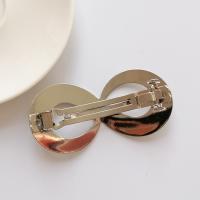 China French Retro Metal Spring Hair Clip Rectangle Hollow Design 8x4cm for Thick Hair Women Girls for sale