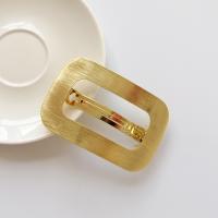 China Alloy Spring Bobby Pin Hair Clip 7.5x5cm Large Rectangular Hollow Hair Grip for Women for sale
