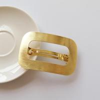 China Alloy Spring Bobby Pin Hair Clip 7.5x5cm Large Rectangular Hollow Hair Grip for Women for sale