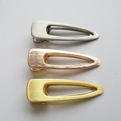 China Gold Metal Spring Bobby Pin Hair Clip 8x2.2cm Korea Geometry Design for Women Girls for sale