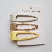 China Gold Metal Spring Bobby Pin Hair Clip 8x2.2cm Korea Geometry Design for Women Girls for sale