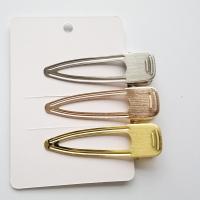 China Gold Metal Spring Bobby Pin Hair Clip 8x2.2cm Korea Geometry Design for Women Girls for sale