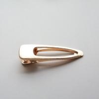 China Gold Metal Spring Bobby Pin Hair Clip 8x2.2cm Korea Geometry Design for Women Girls for sale