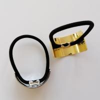 China Thick Stretchy Hair Ties for Sleeping Ponytail Holders Golden Rope 4x2.5cm for sale