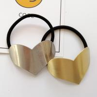 China Gold Metal Heart Shaped Hair Tie 6x4cm for Baby Girl Curly Hair Scrunchie Women for sale