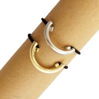 China Black Stretchy Hair Ties Metal Ponytail Holder 4.5x2.5cm Copper Alloy Elastic Hair Bands for sale