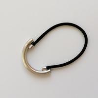 China Black Stretchy Hair Ties Metal Ponytail Holder 4.5x2.5cm Copper Alloy Elastic Hair Bands for sale