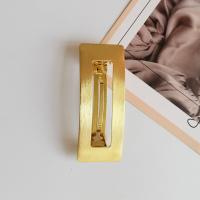 China Golden Silver Metal Spring Hair Clips Women Girls Fashion Square Bobby Pin 8x3cm for sale