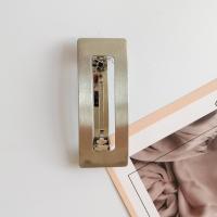 China Golden Silver Metal Spring Hair Clips Women Girls Fashion Square Bobby Pin 8x3cm for sale