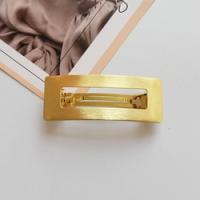 China Golden Silver Metal Spring Hair Clips Women Girls Fashion Square Bobby Pin 8x3cm for sale