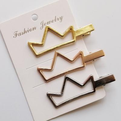 China Metal Crown Hair Clip Pin Set 7x2.5cm Fashion Hair Accessories for Women Girls for sale